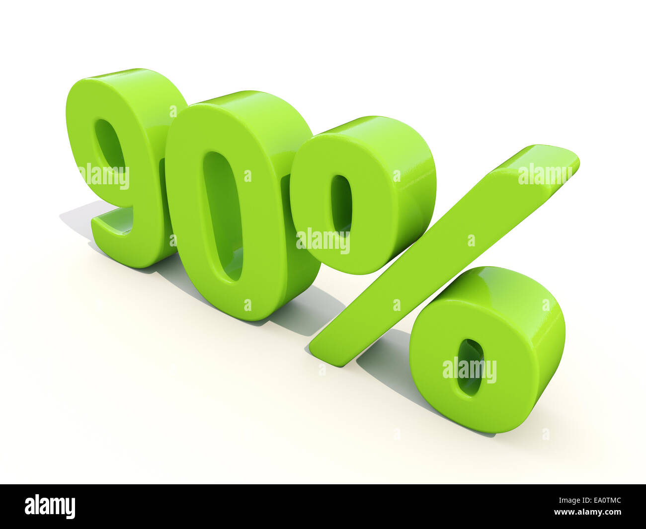 90% percentage rate icon on a white background Stock Photo - Alamy