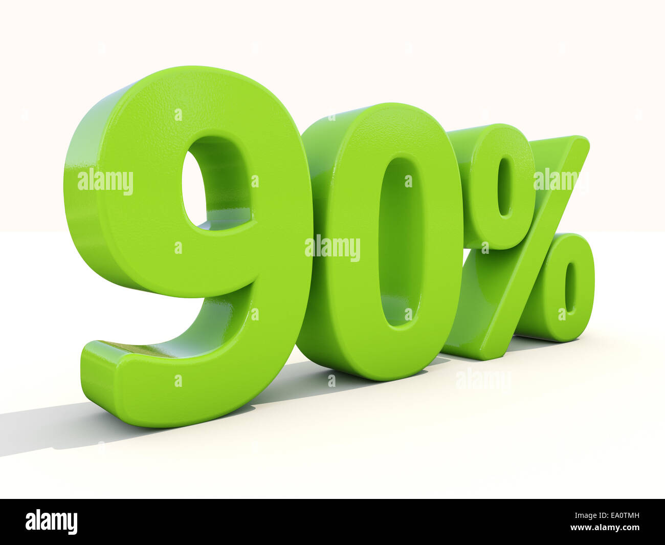 90% percentage rate icon on a white background Stock Photo - Alamy