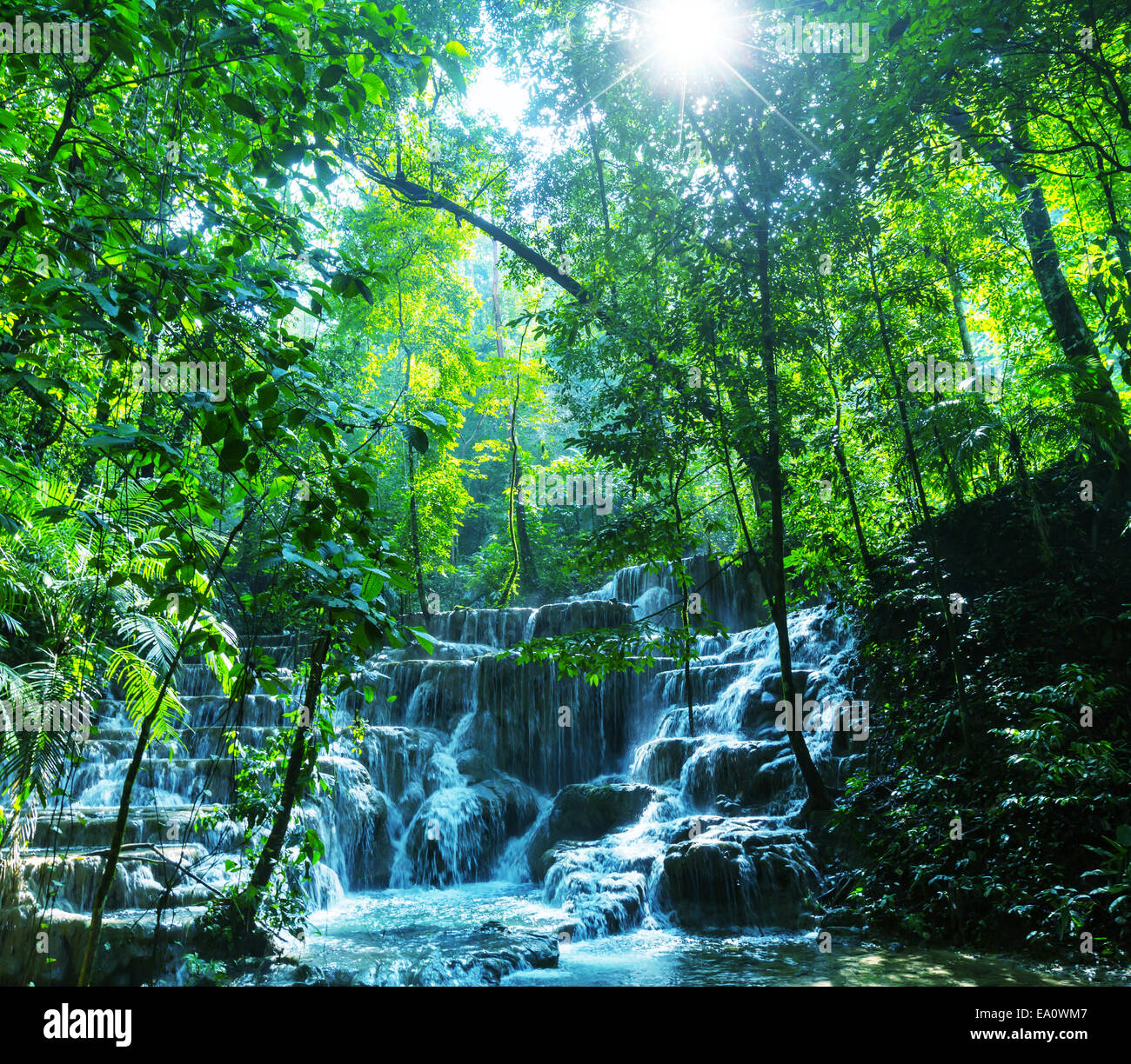 Waterfall in Mexico Stock Photo - Alamy