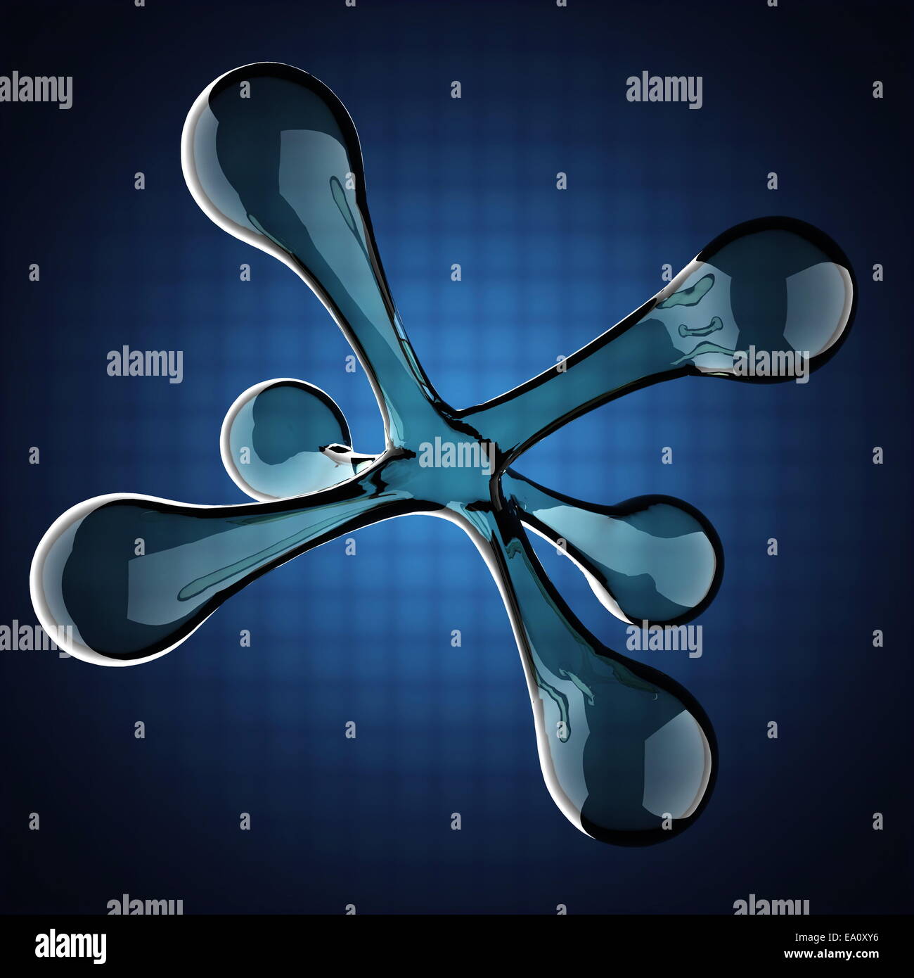 Atom model on blue background Stock Photo - Alamy