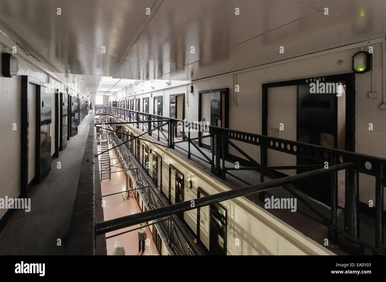 Cells and landing in the Crumlin Road Gaol, a Victorian built prison ...