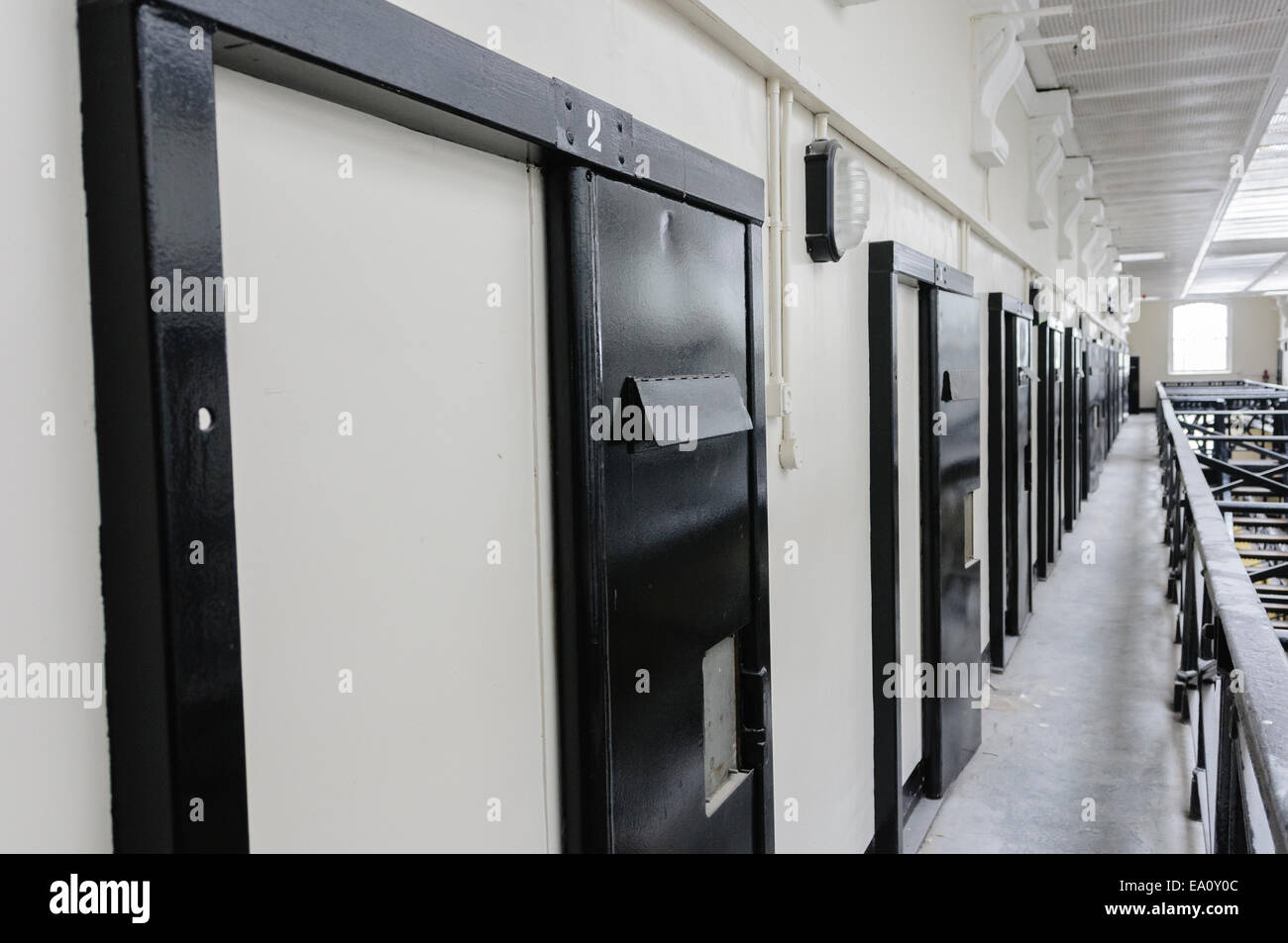 Cells and landing in the Crumlin Road Gaol, a Victorian built prison ...
