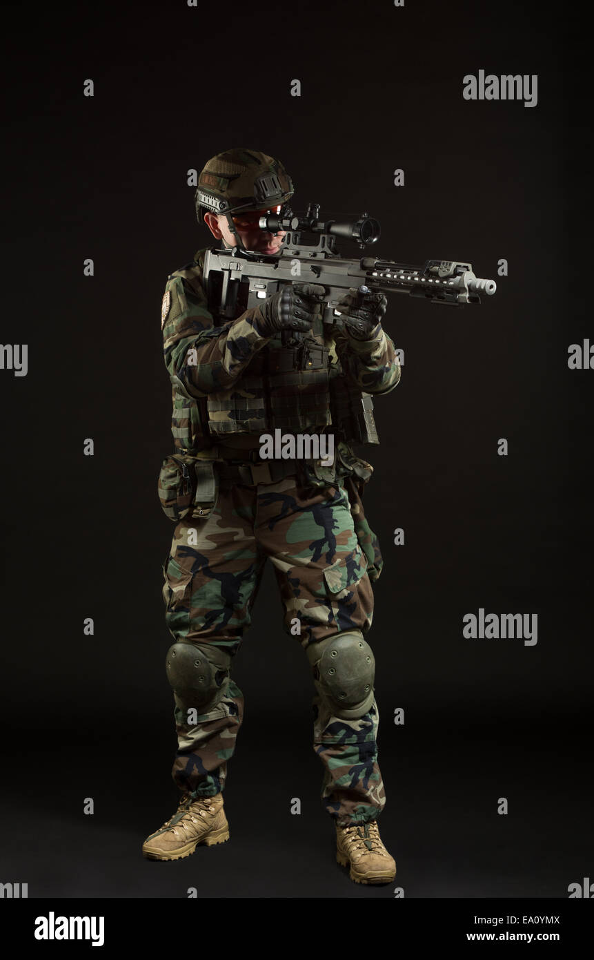 NATO soldier in full gear Stock Photo - Alamy