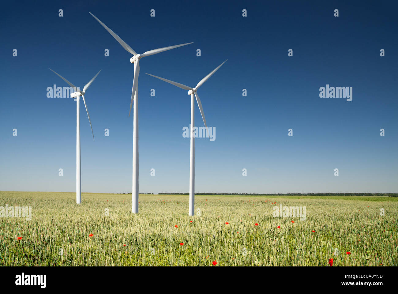 Wind generator turbine on spring landscape Stock Photo - Alamy