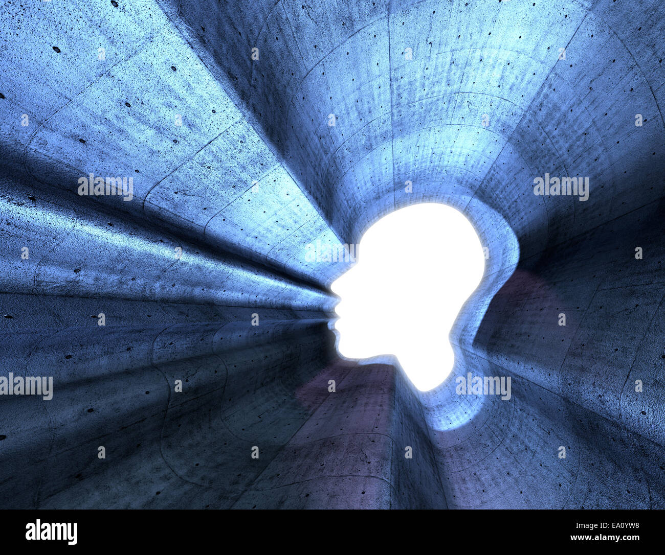 Power of thinking, spirituality and imagination, futuristic concept ...