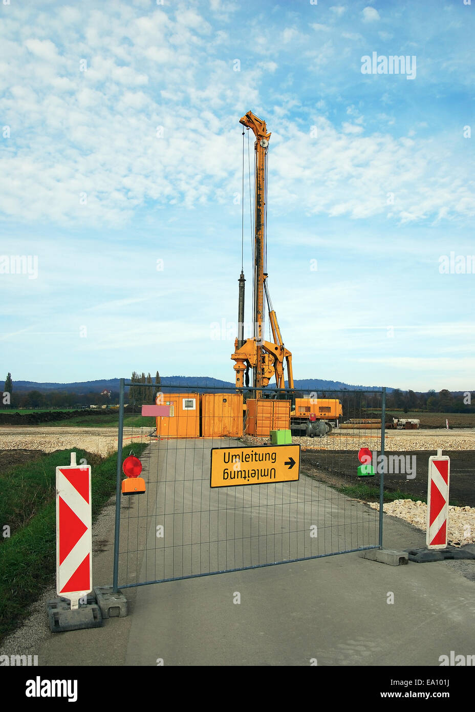 Diversion due to construction site Stock Photo - Alamy