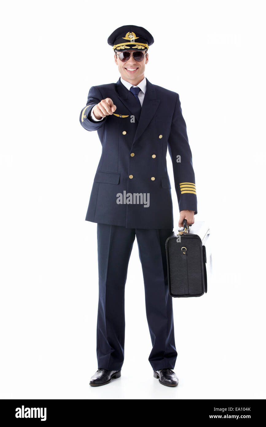 Smiling airline pilot hi-res stock photography and images - Alamy