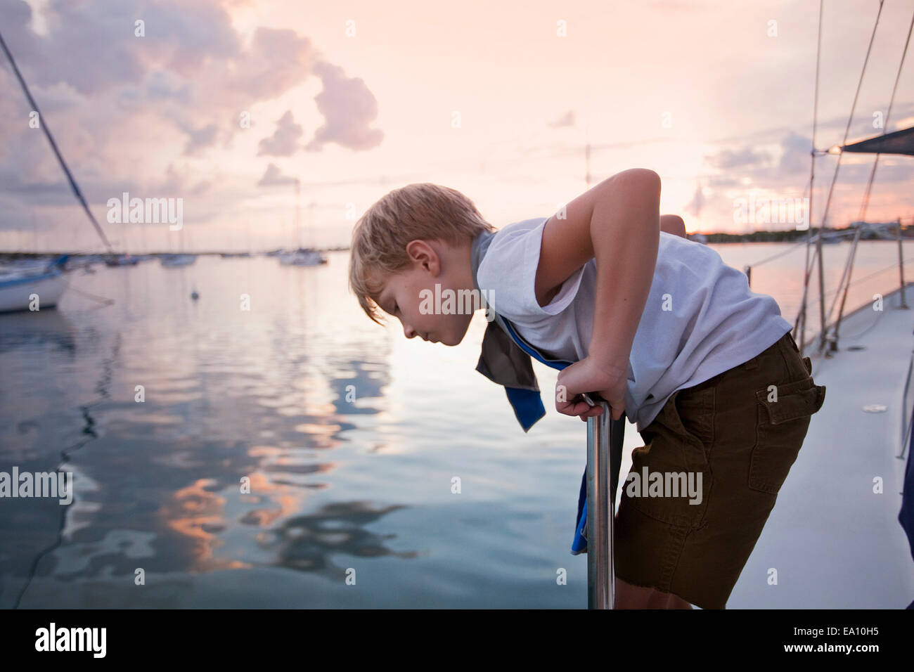 Boy Watching Sea Sunset High Resolution Stock Photography and Images ...