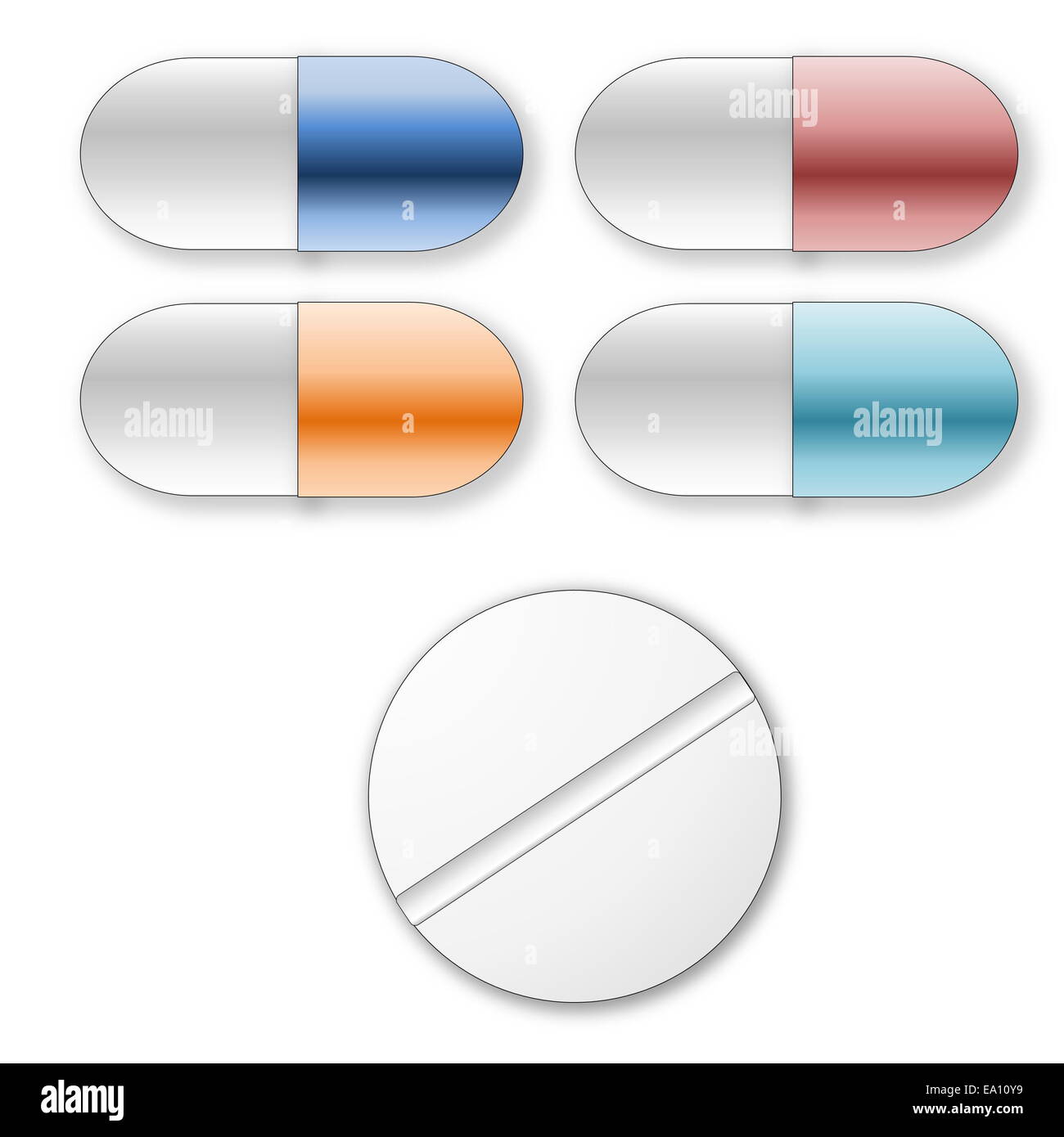 Tablets and pills Stock Photo - Alamy