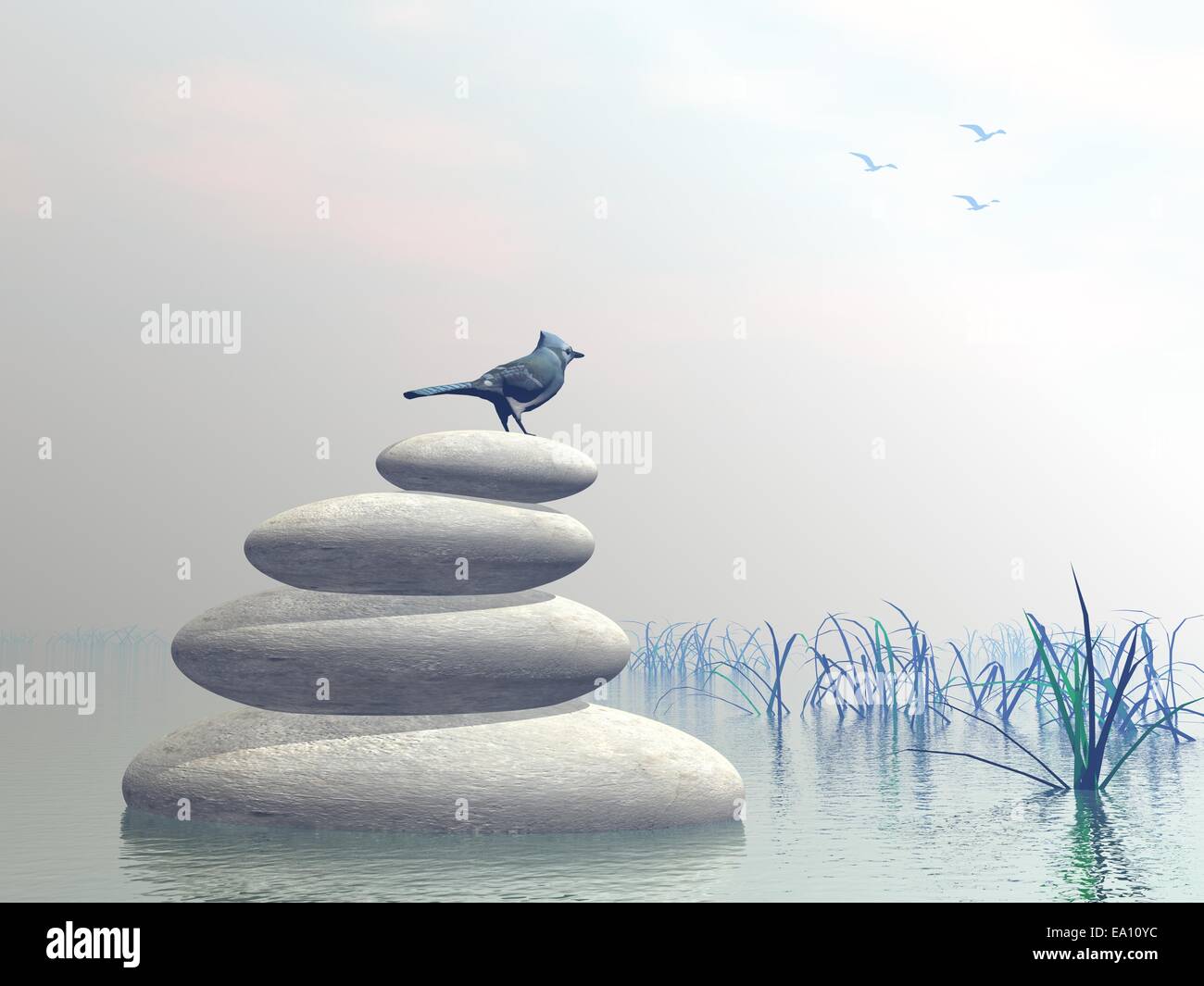 Bird peace - 3D render Stock Photo - Alamy