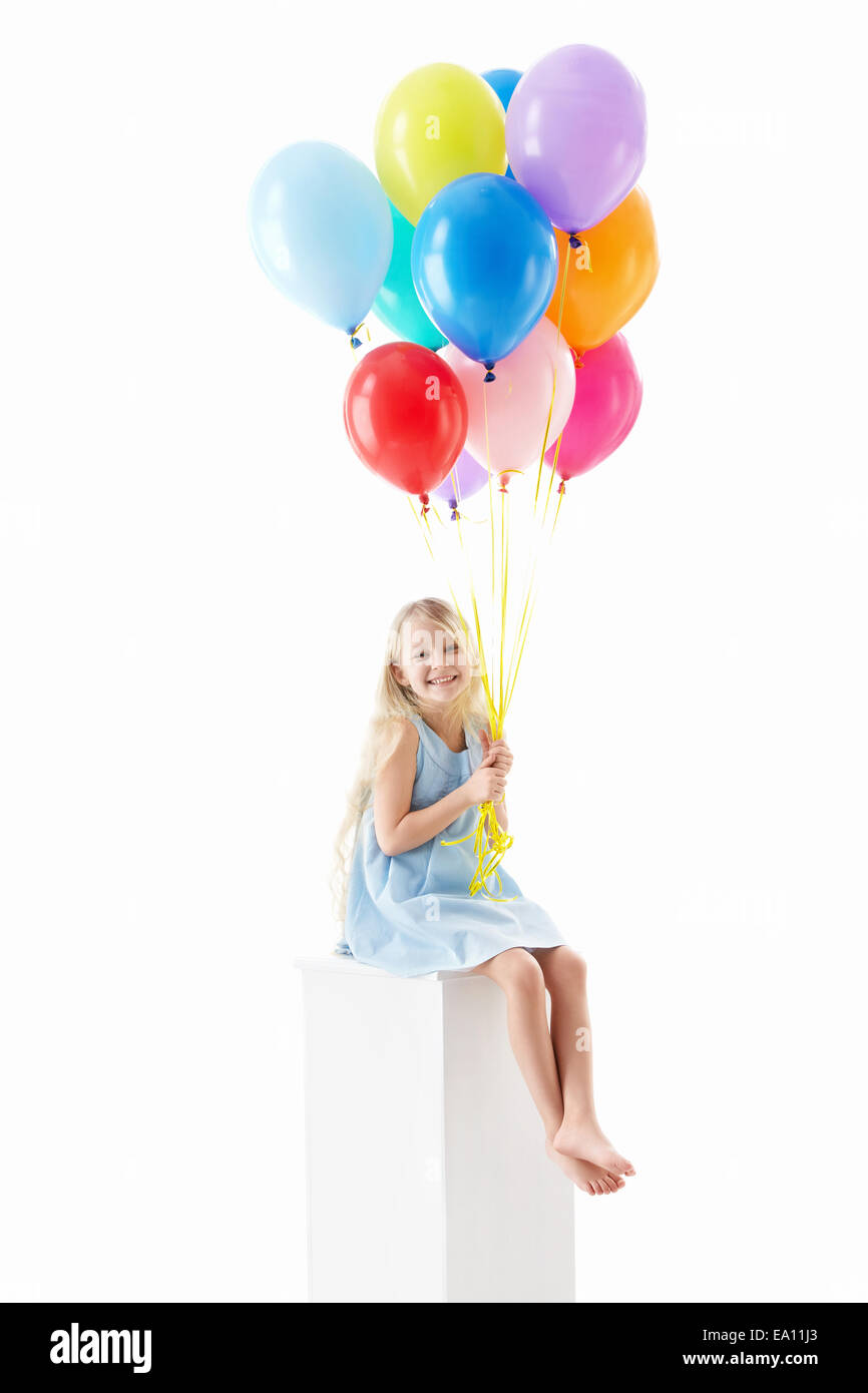 Children with color balloons Cut Out Stock Images & Pictures - Alamy