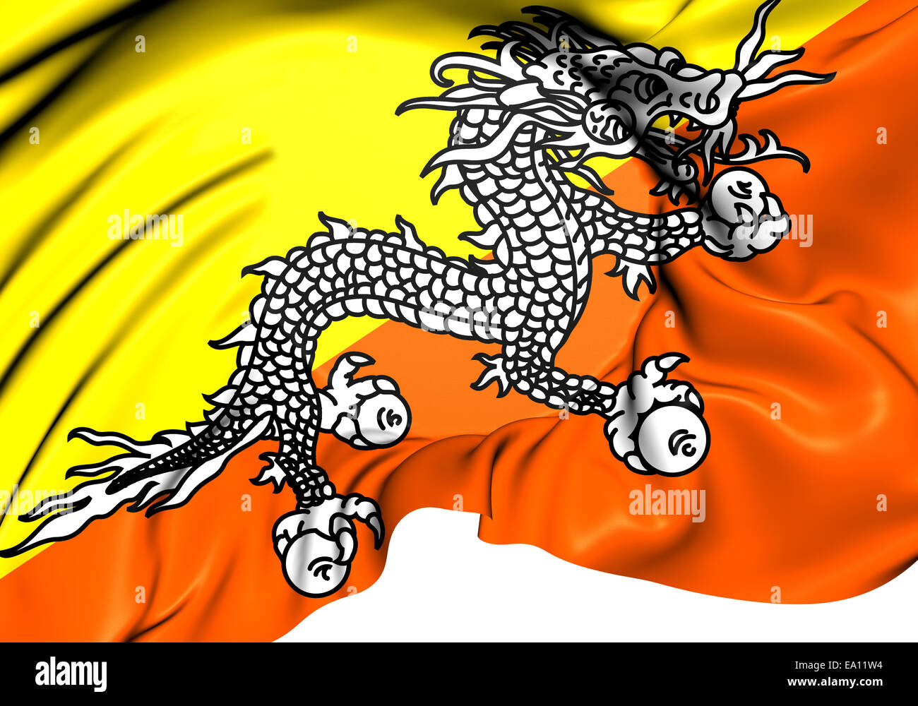 Flag of Bhutan Stock Photo - Alamy