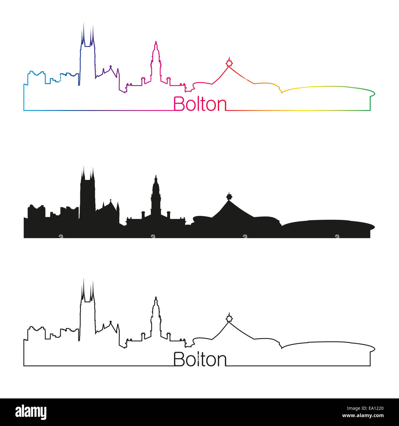 Bolton skyline linear Stock Photo - Alamy