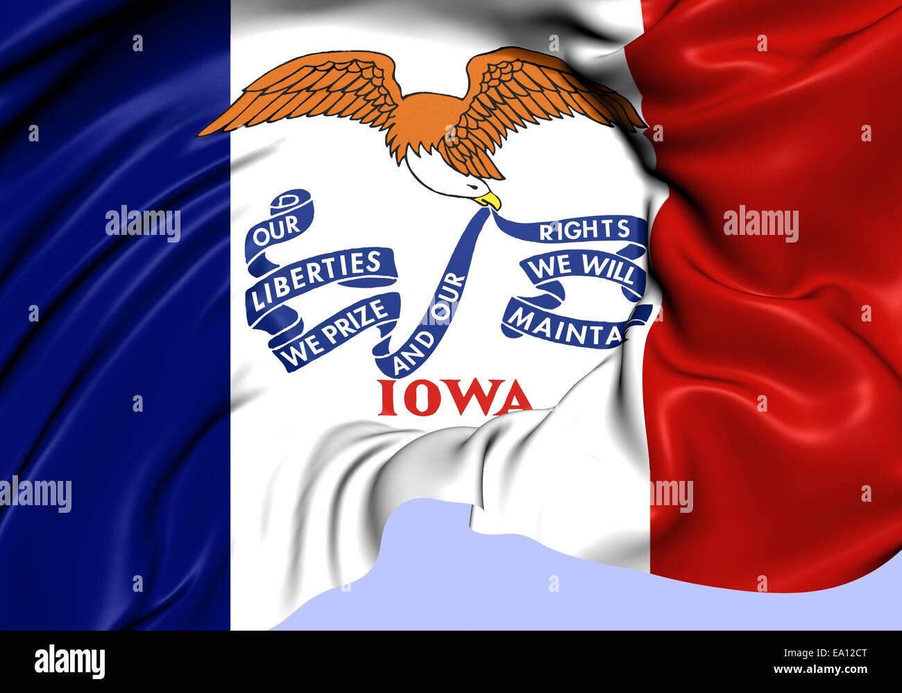 Iowa waving flag illustration hi-res stock photography and images - Alamy