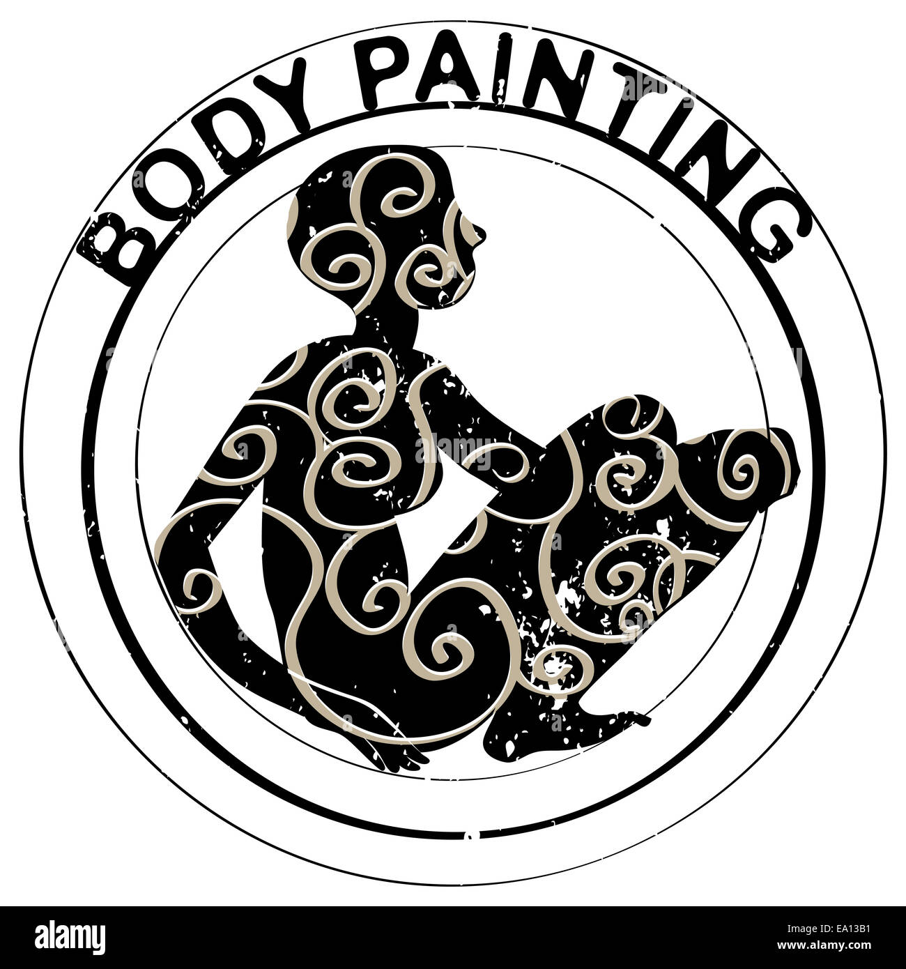 body painting stamp Stock Photo - Alamy