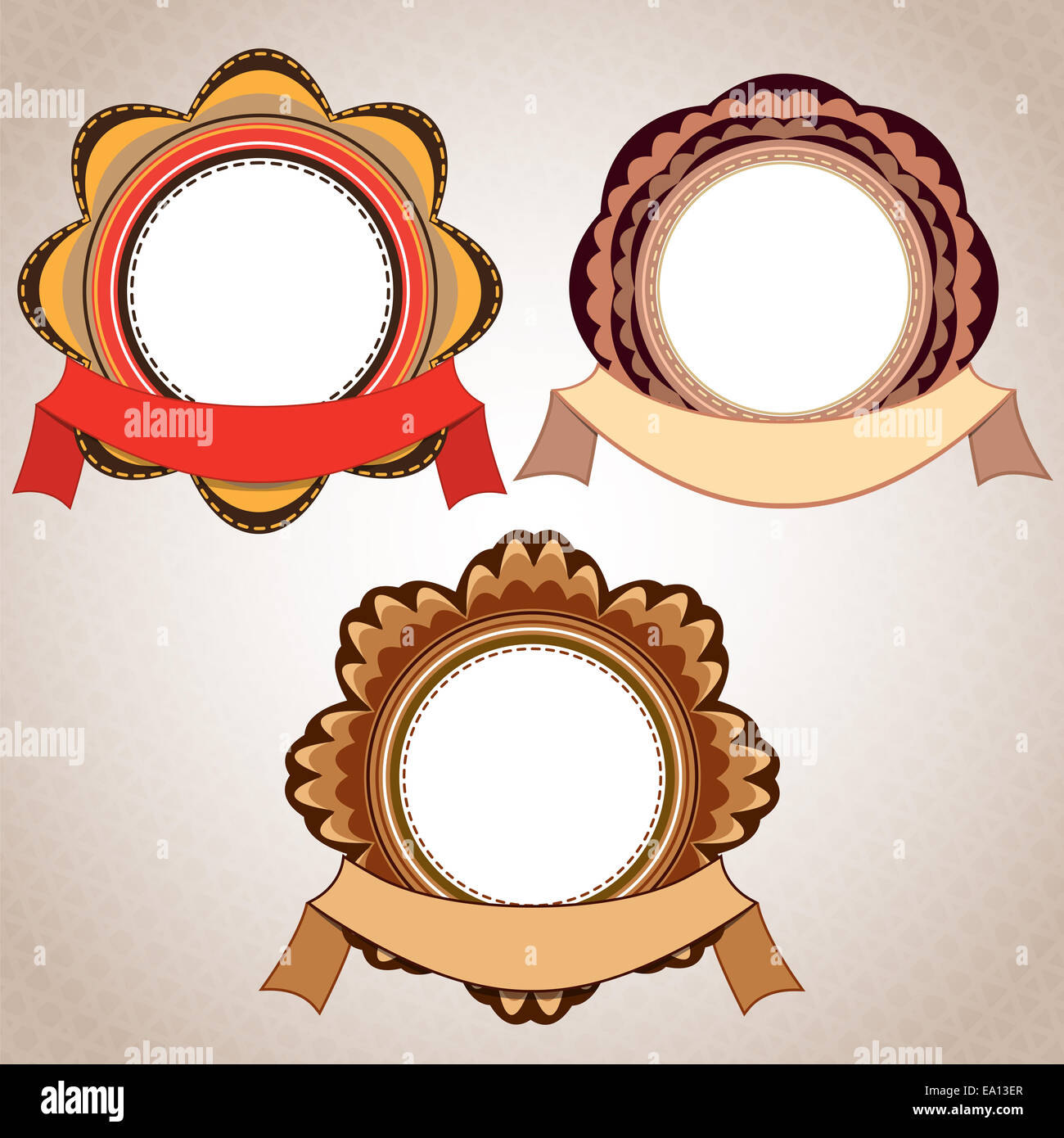 Retro Badge And Ribbon Stock Photo - Alamy