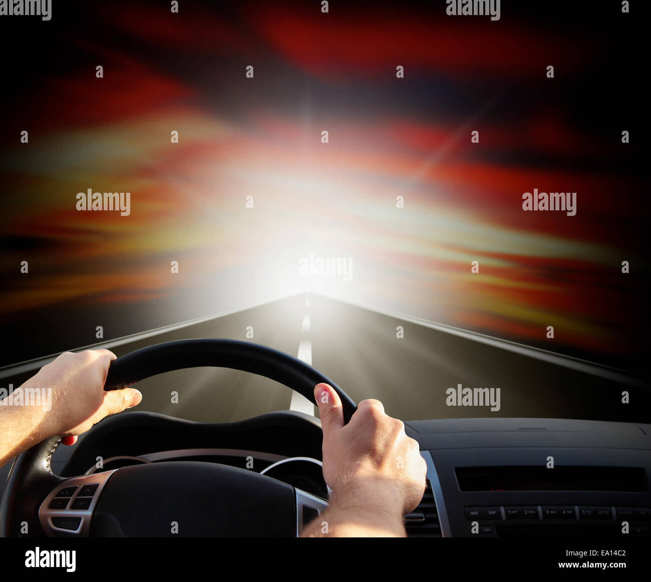 Express road disappearing over the horizon Stock Photo - Alamy