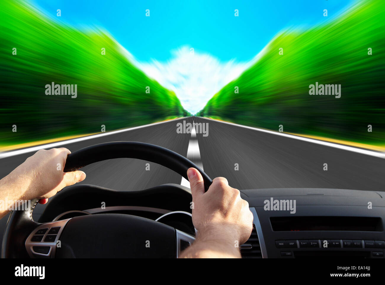 Express road disappearing over the horizon Stock Photo - Alamy