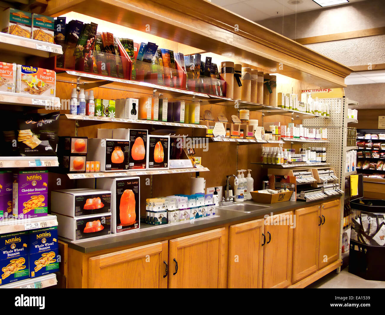 alternative beauty section in a grocery store Stock Photo - Alamy