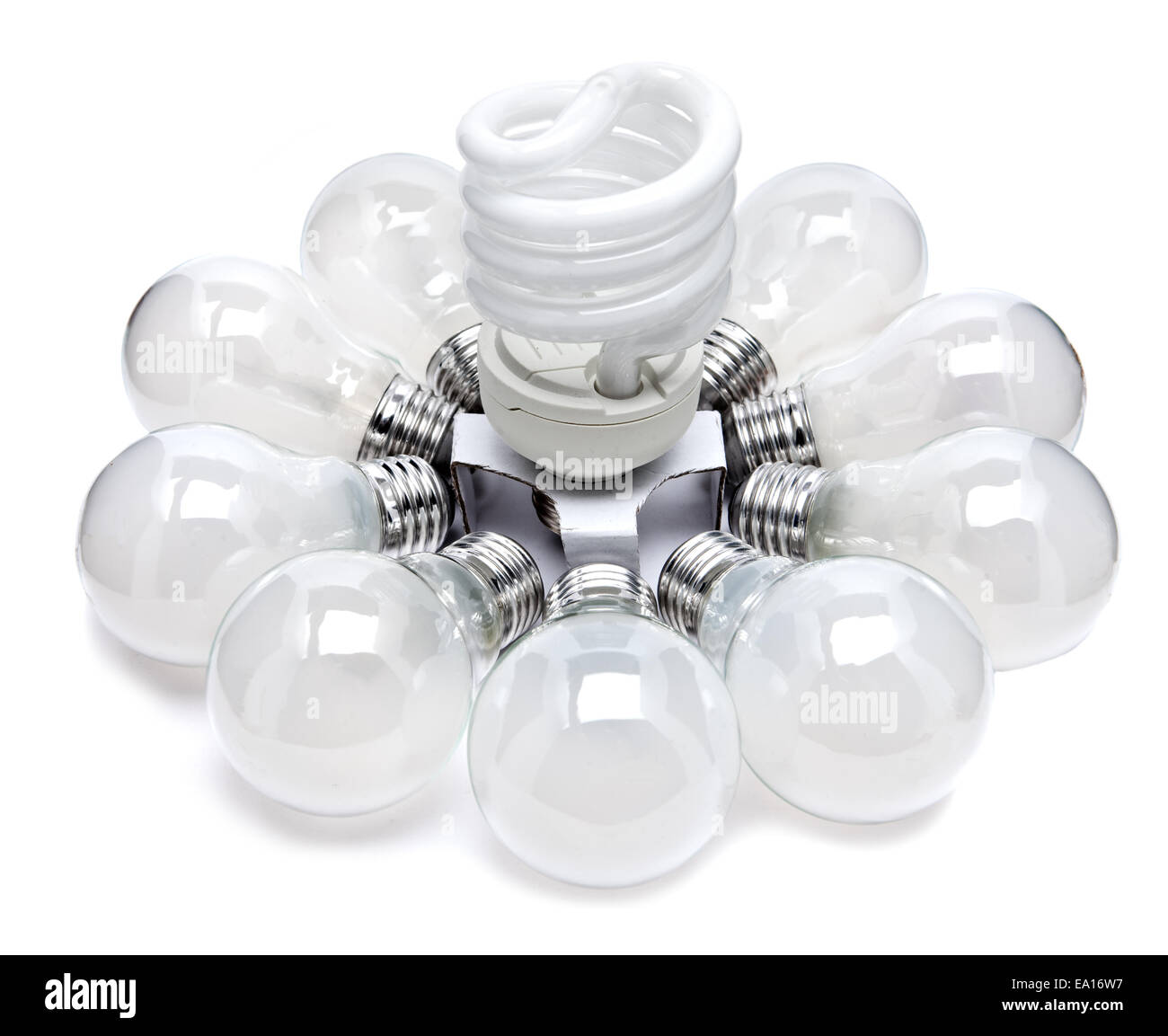 Power saving up electric lamp Stock Photo - Alamy