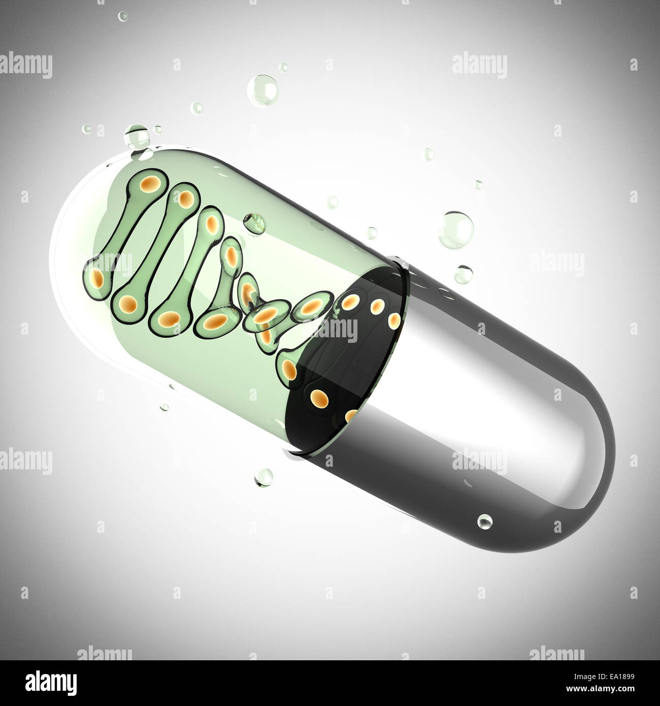 Transparent capsule on gray background Stock Photo - Alamy