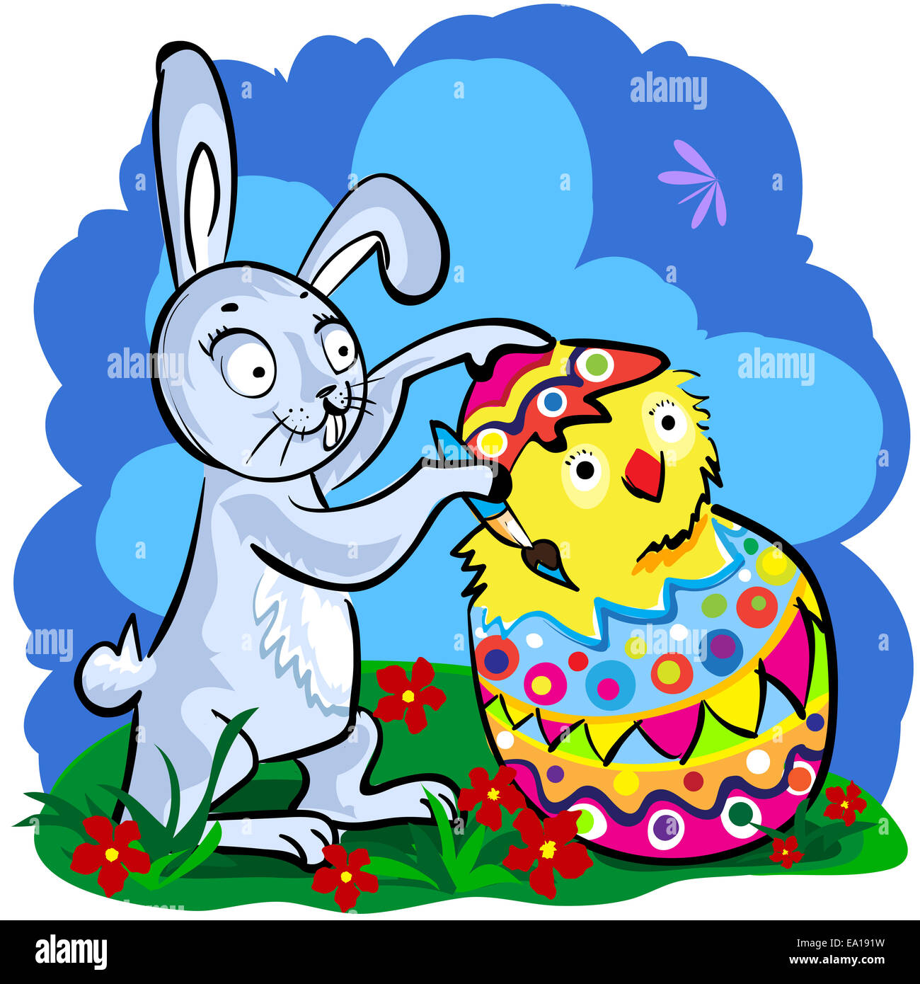 Cartoon Easter bunny Stock Photo - Alamy