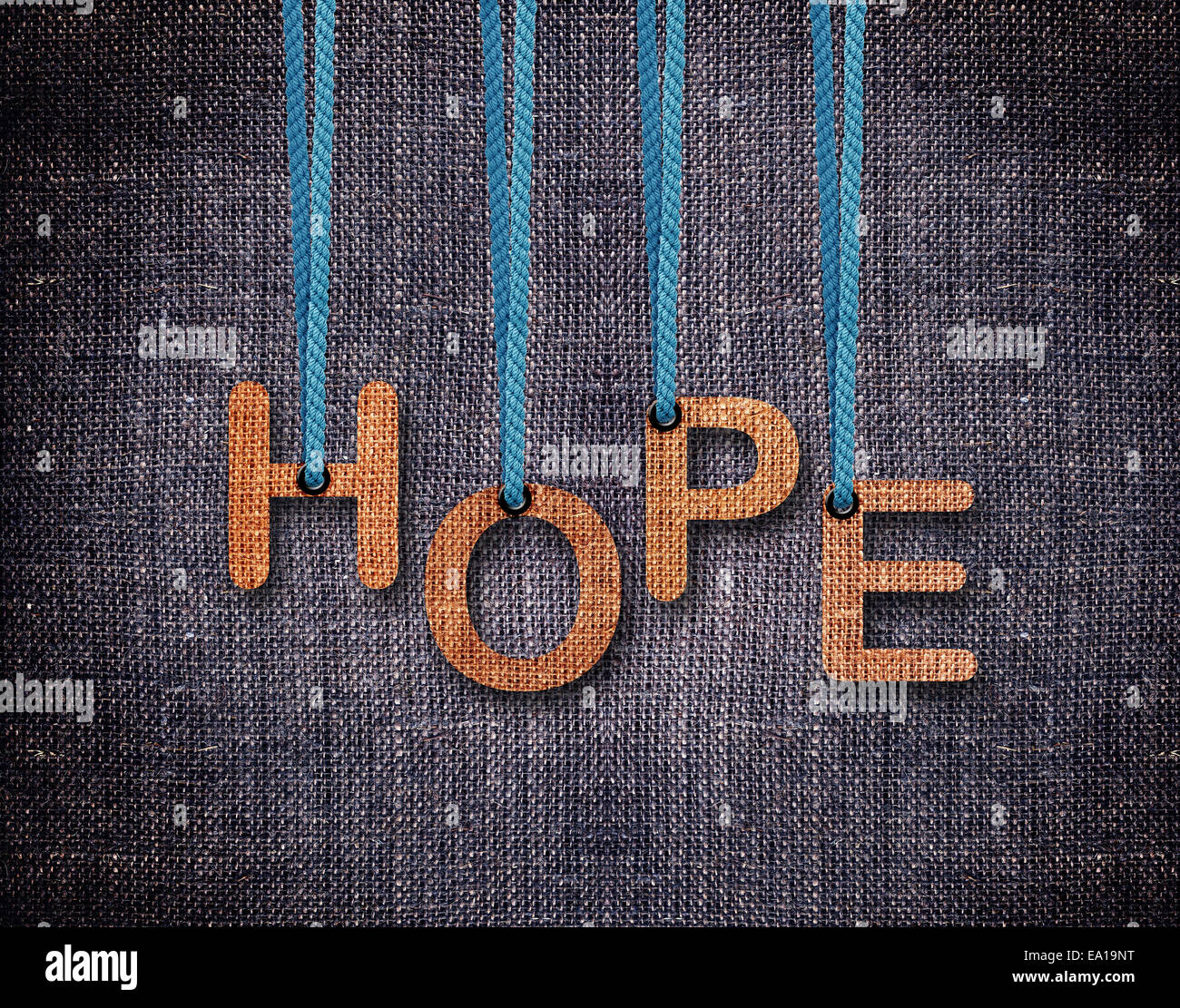 Letters hanging strings Stock Photo - Alamy