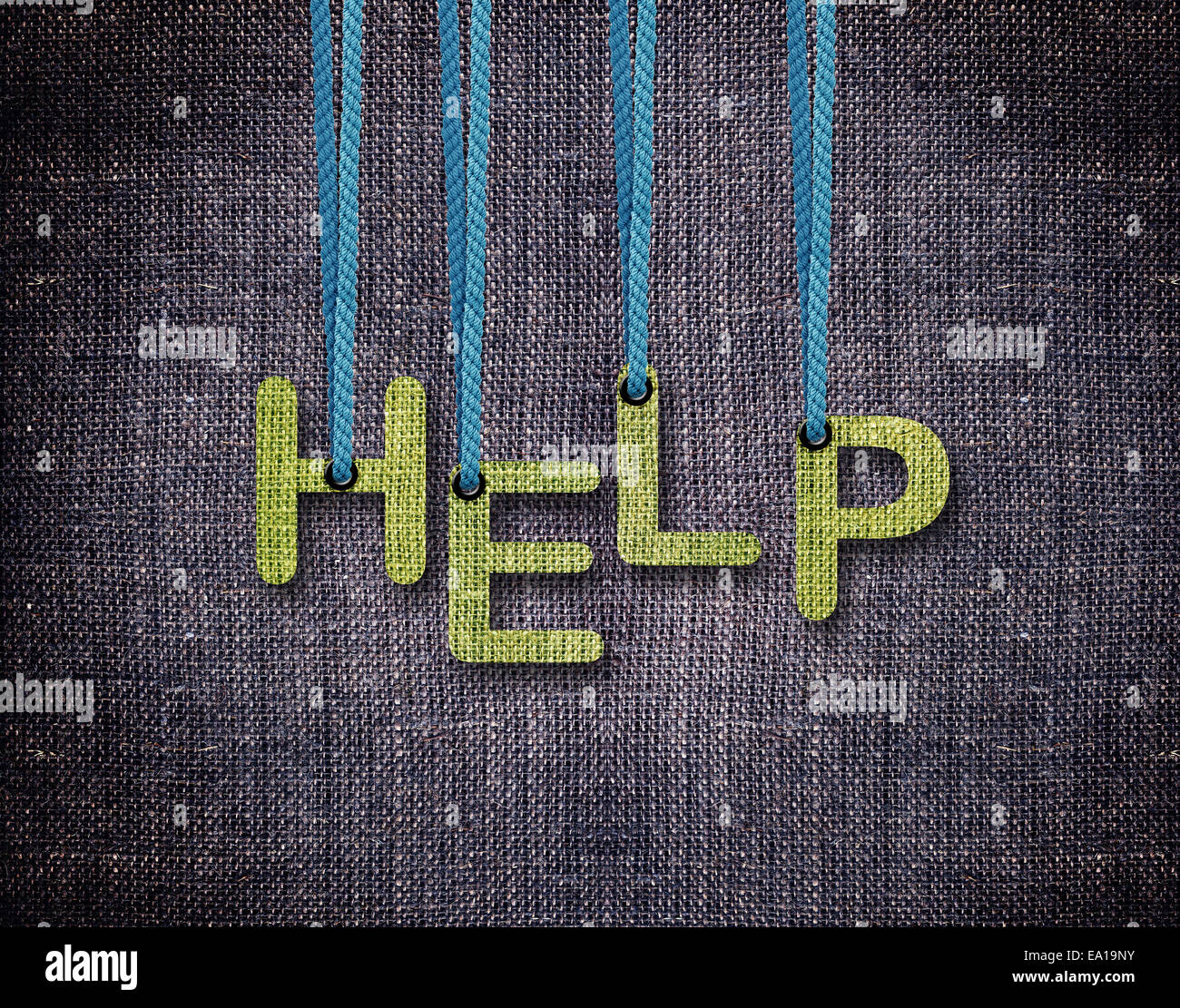 Letters hanging strings Stock Photo - Alamy