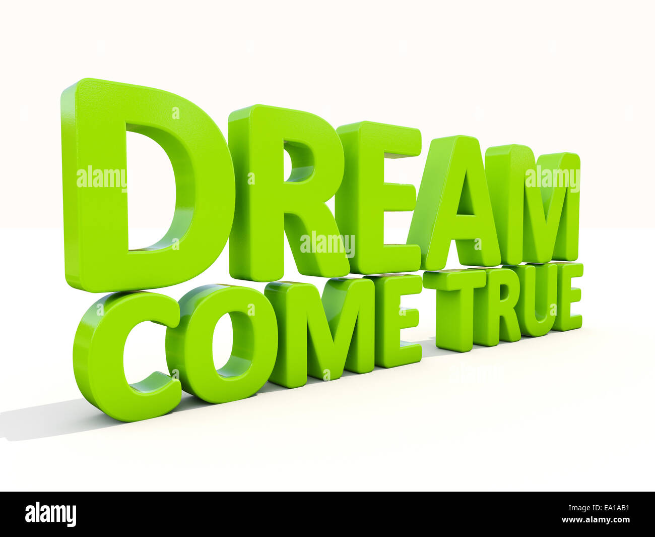 3d phrase dream come true Stock Photo - Alamy