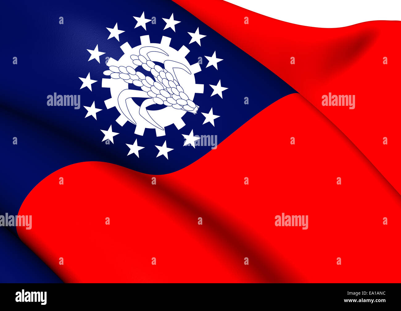 Flag of Myanmar (1974-2010 Stock Photo - Alamy