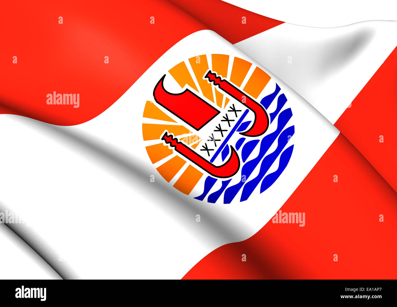 Flag of French Polynesia Stock Photo - Alamy