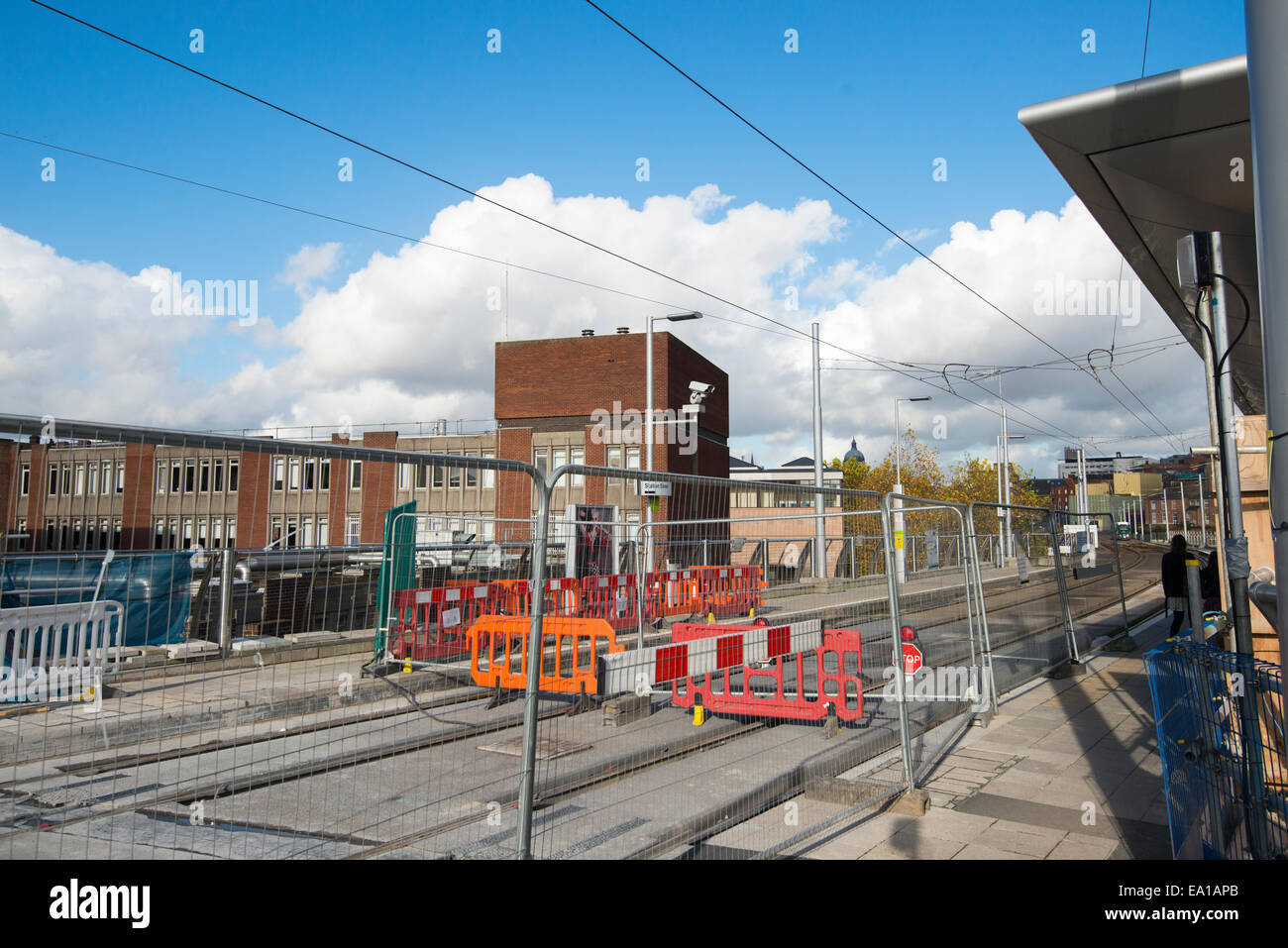 The new NET Tram Works at the Railway Station in Nottingham City ...