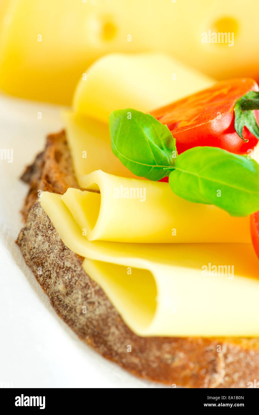 Sandwich with cheese macro Stock Photo - Alamy