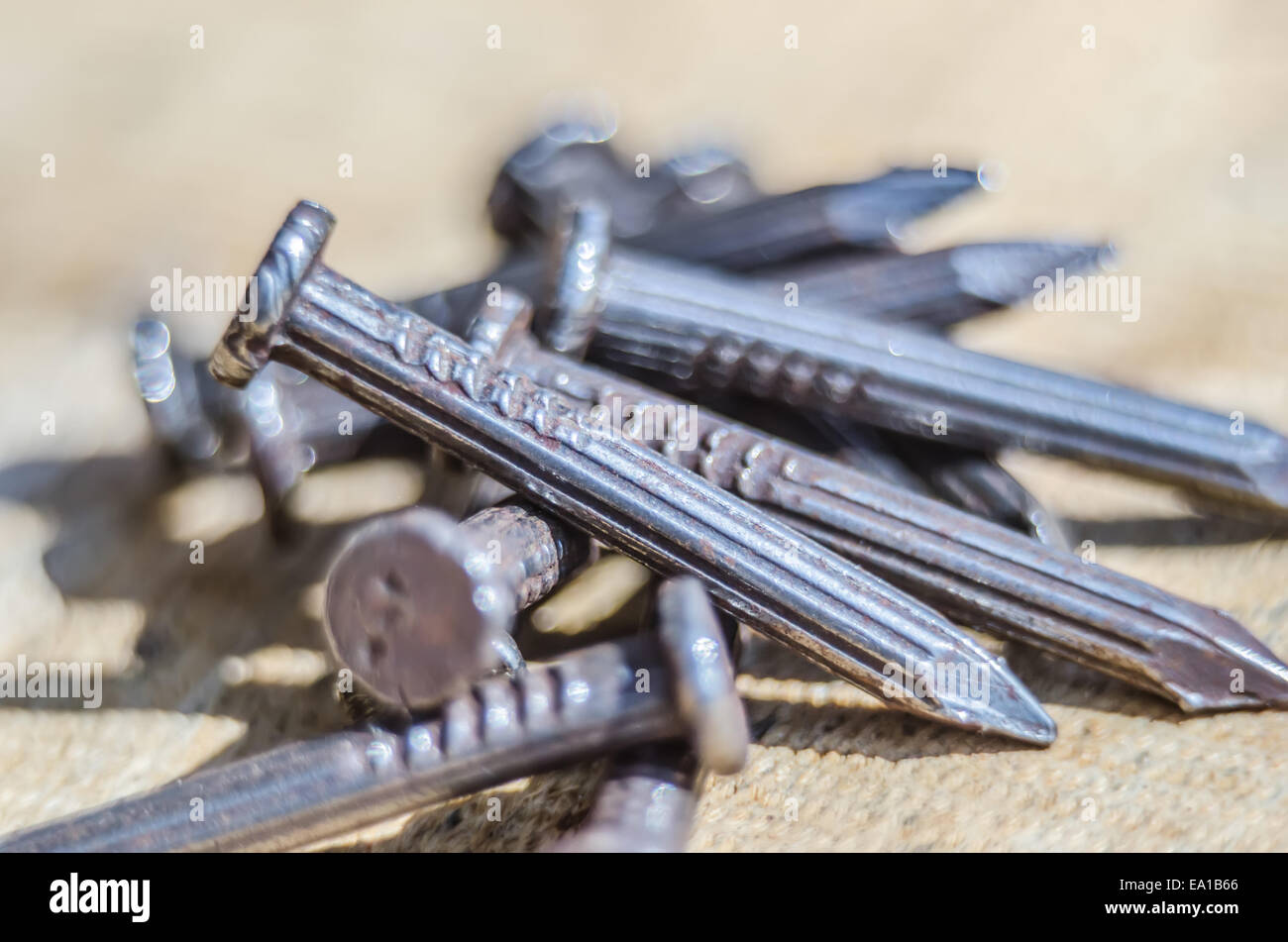 pile of nails macro Stock Photo - Alamy