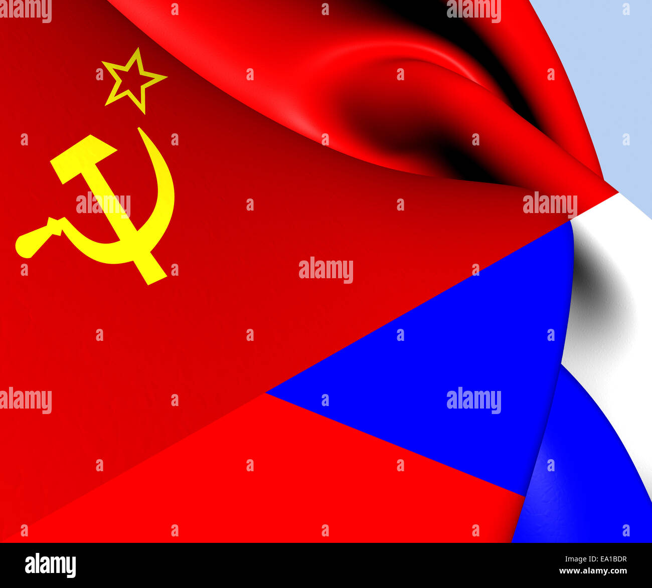 Flag of the Soviet Union and Russia Stock Photo - Alamy