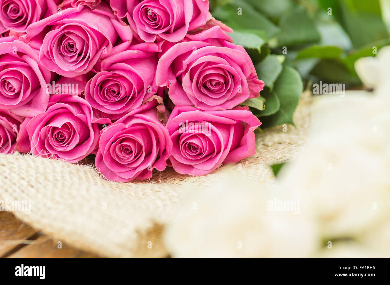 romantic bouquet of Ecuadorian pink roses Stock Photo - Alamy