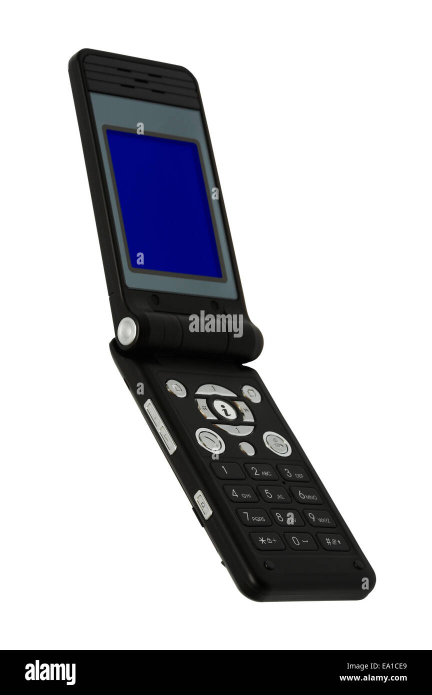 Black flip phone isolated Cut Out Stock Images & Pictures - Alamy