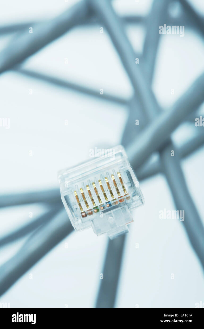 Wire for connection of a computer Stock Photo - Alamy