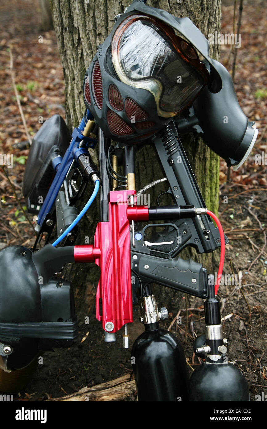 weapon and protective mask Stock Photo - Alamy