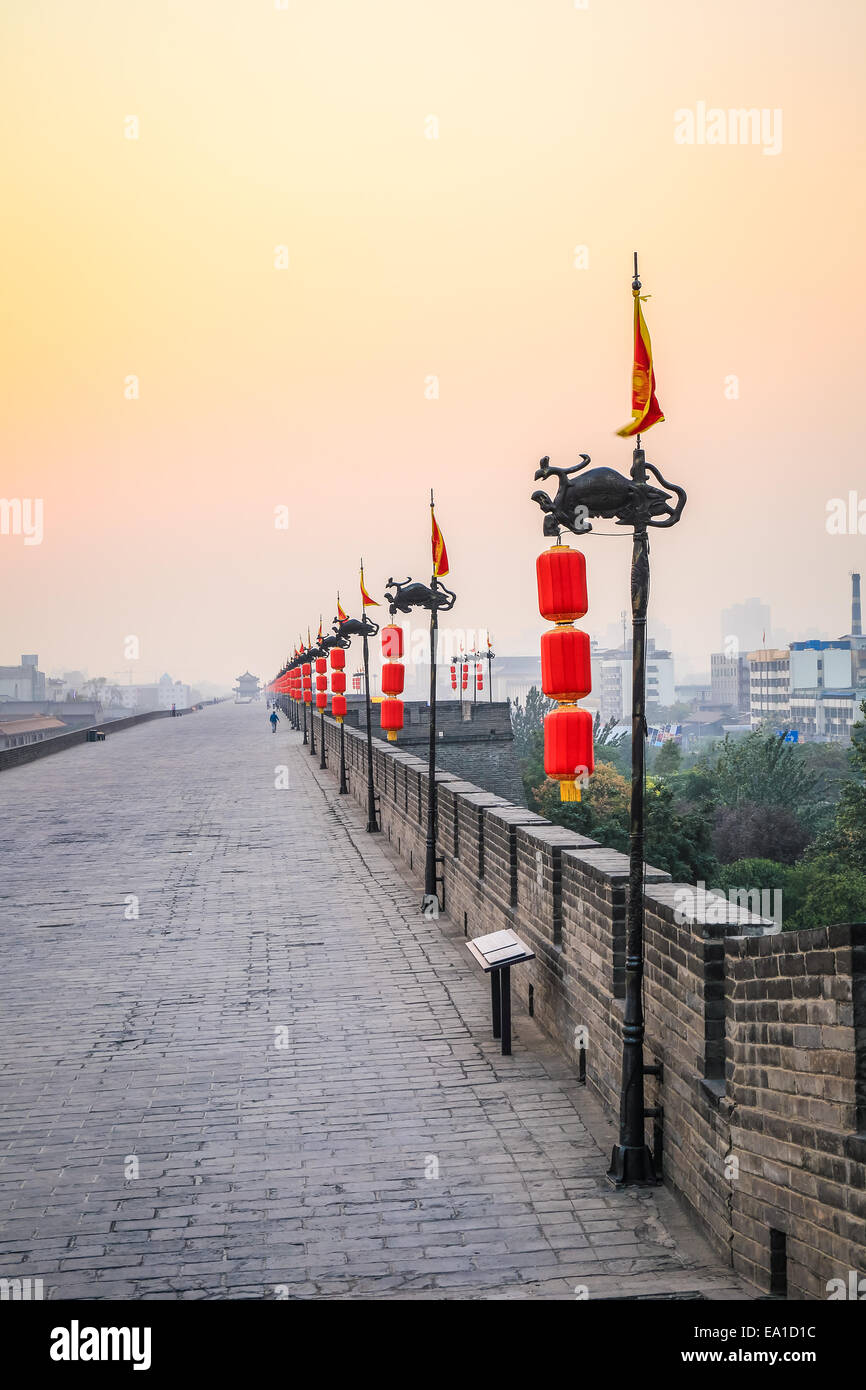 xian city wall in sunset Stock Photo - Alamy