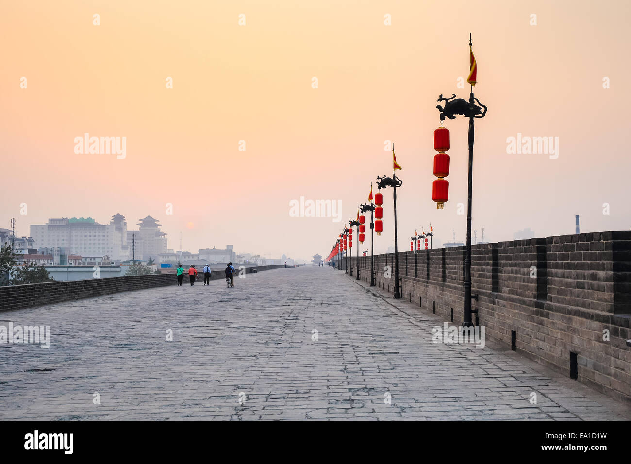 xian city wall in sunset Stock Photo - Alamy