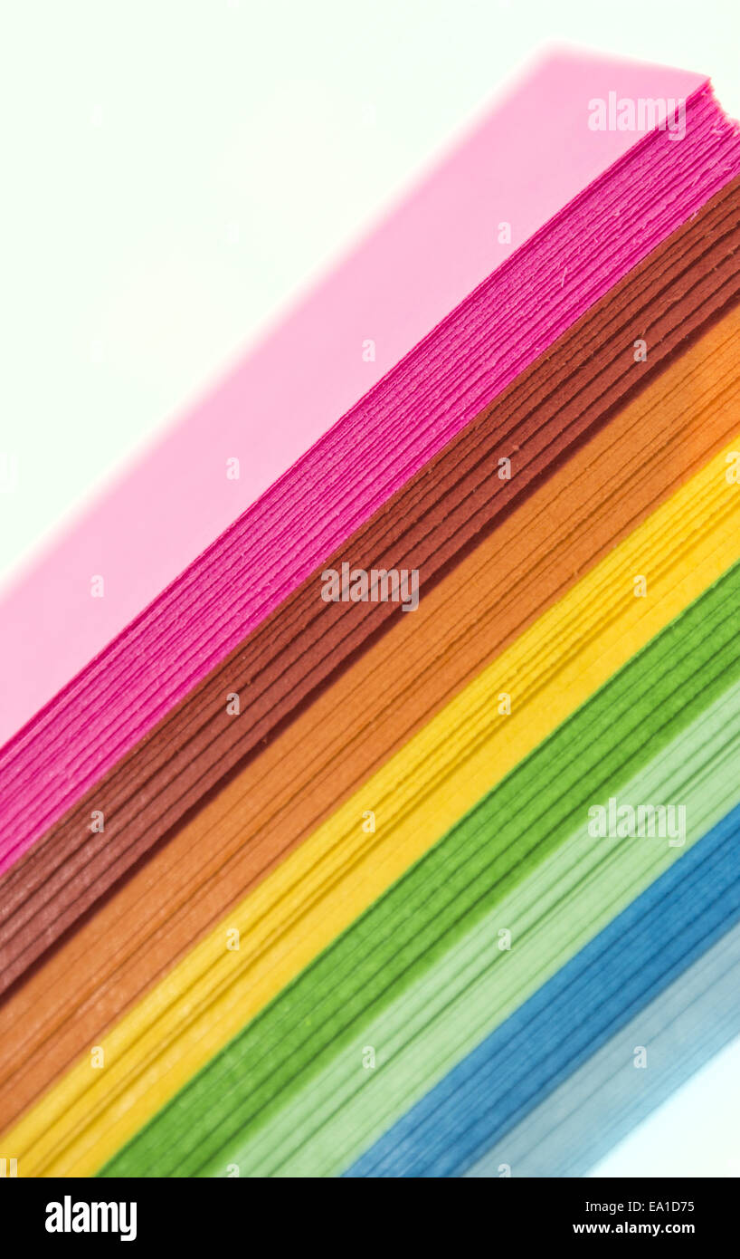 Stack of papers colour background hi-res stock photography and images ...