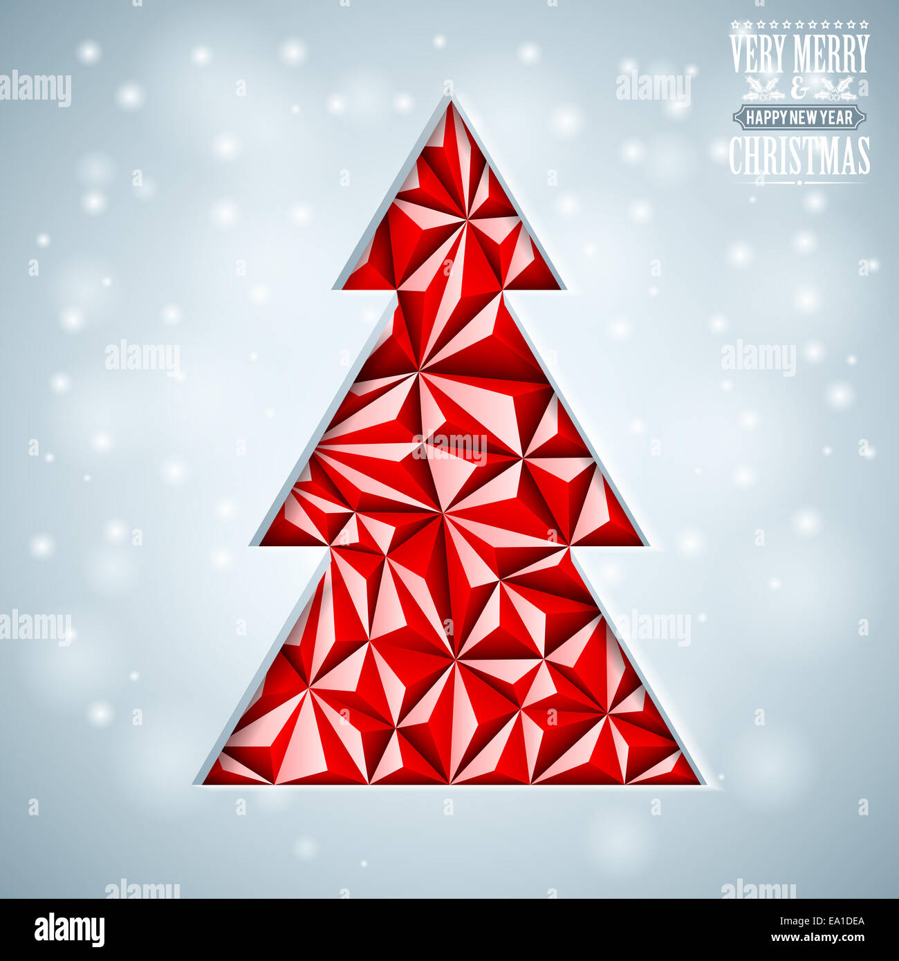 Christmas Triangle Mosaic Pattern with Tree and Label, background for ...