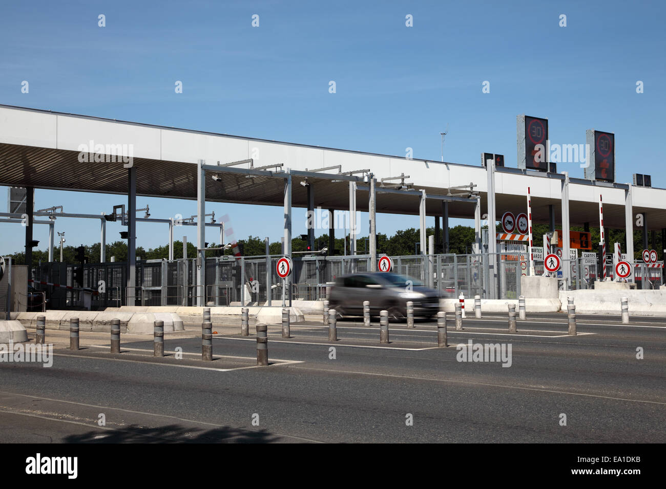 Highway toll gate in France Stock Photo - Alamy