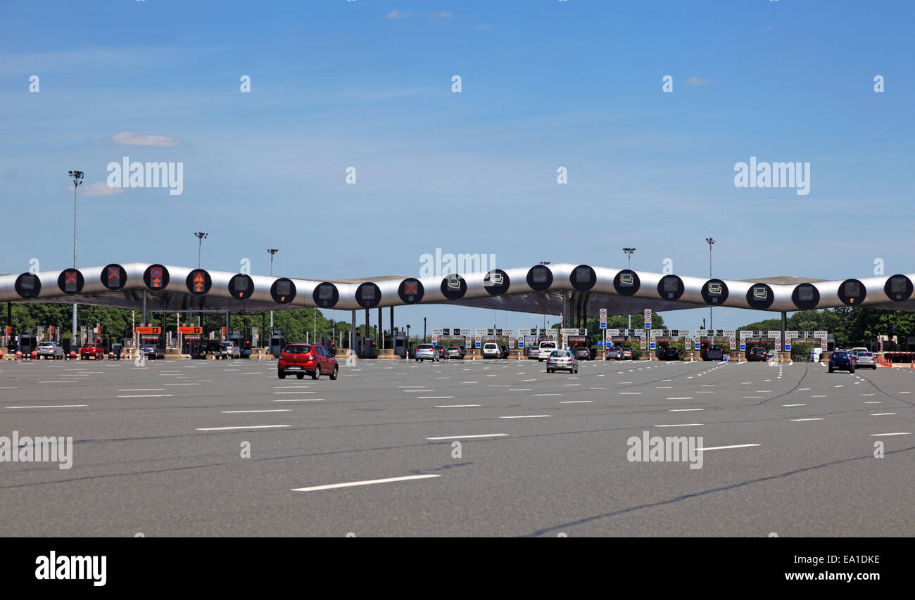 Highway toll gate in France Stock Photo - Alamy