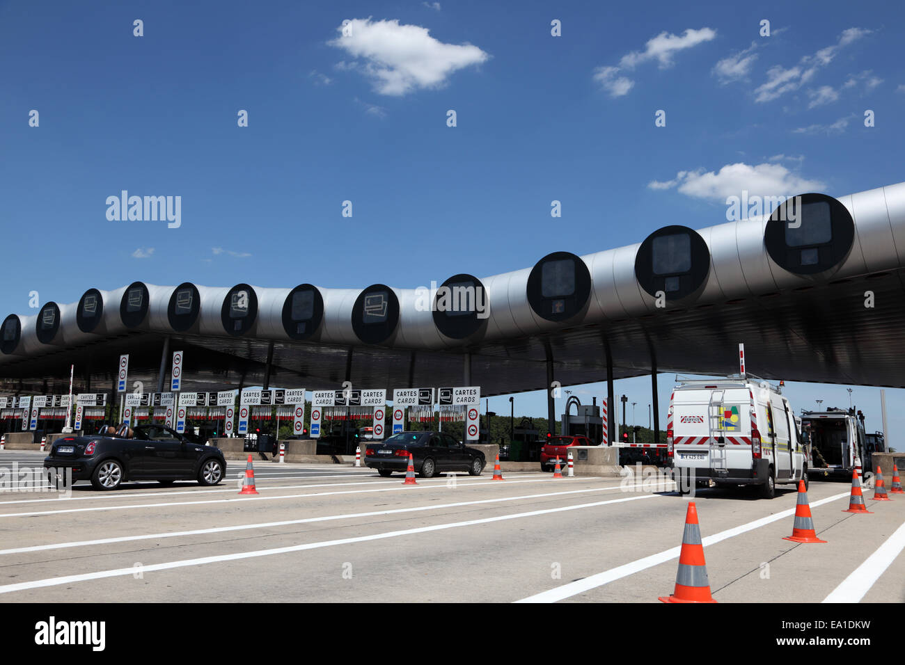Highway toll gate in France Stock Photo - Alamy