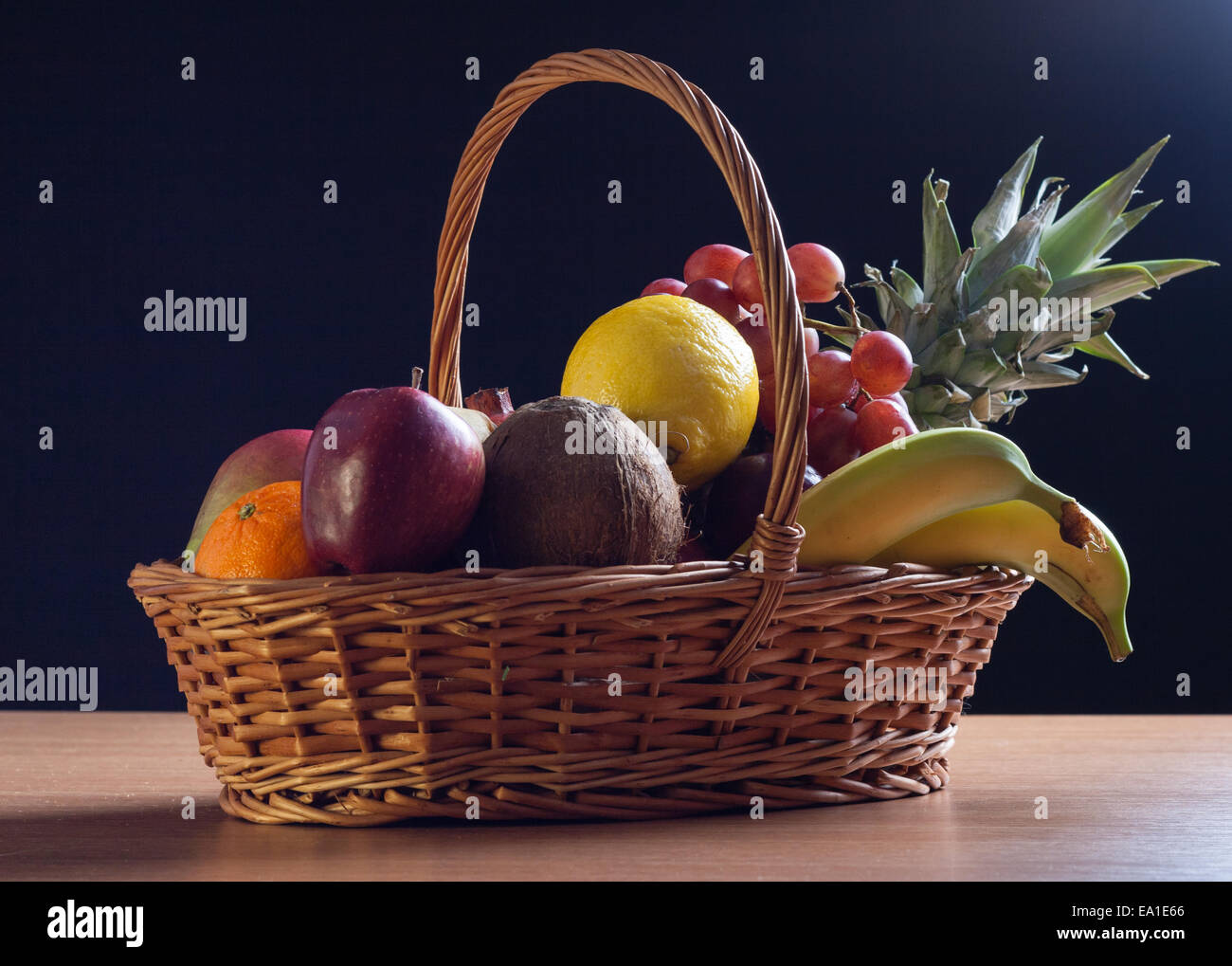 Basket of mixed fruit hi-res stock photography and images - Alamy