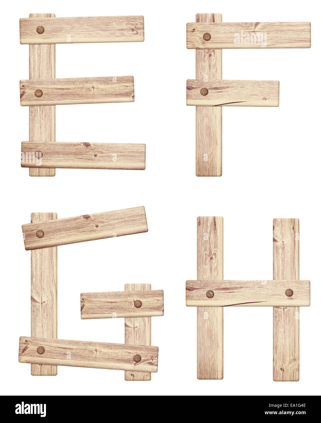 Old wooden alphabet letters made of wood planks Stock Photo - Alamy