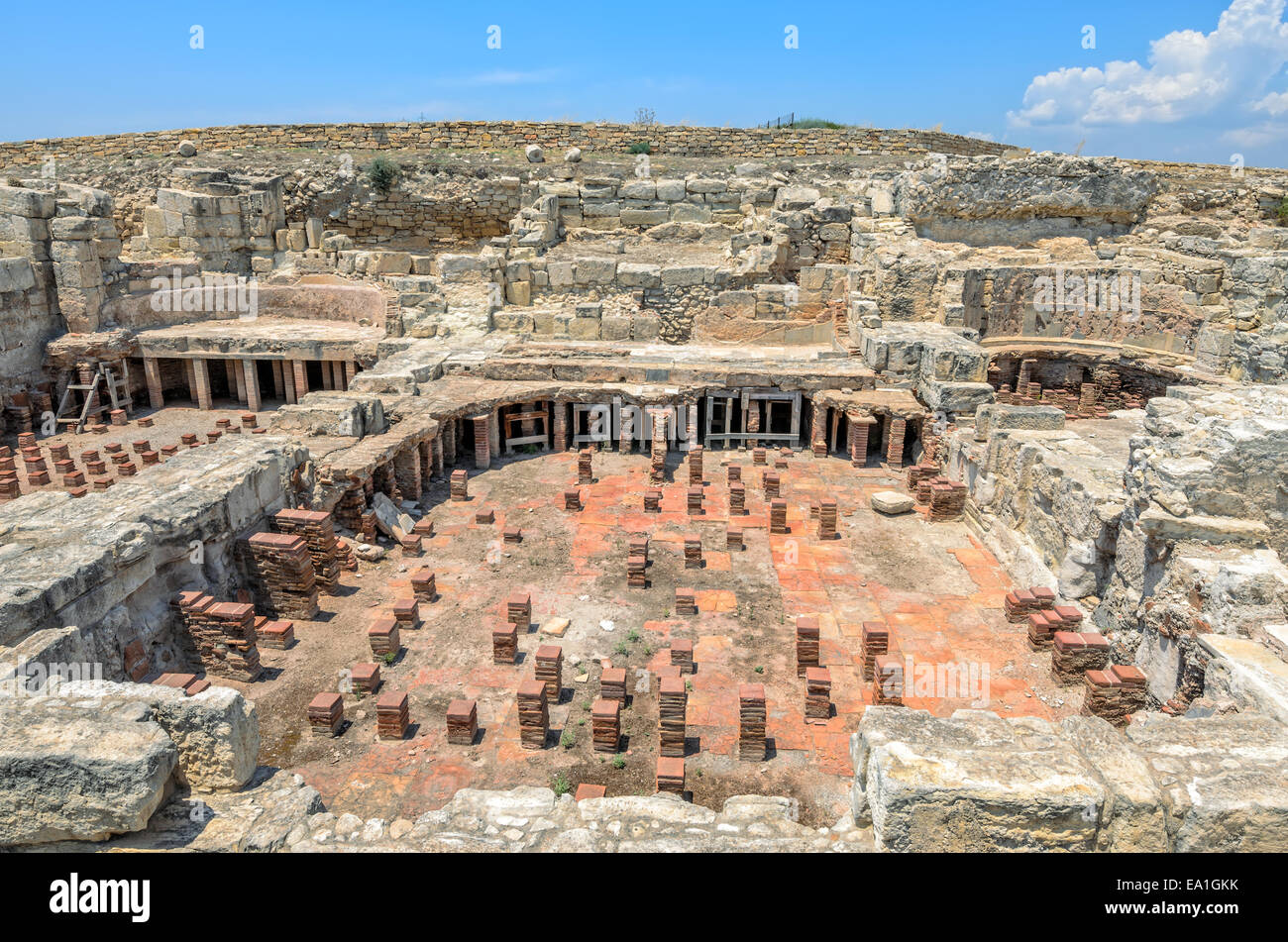 Ruins of ancient town Kourion in archaeological museum on Cyprus Stock ...