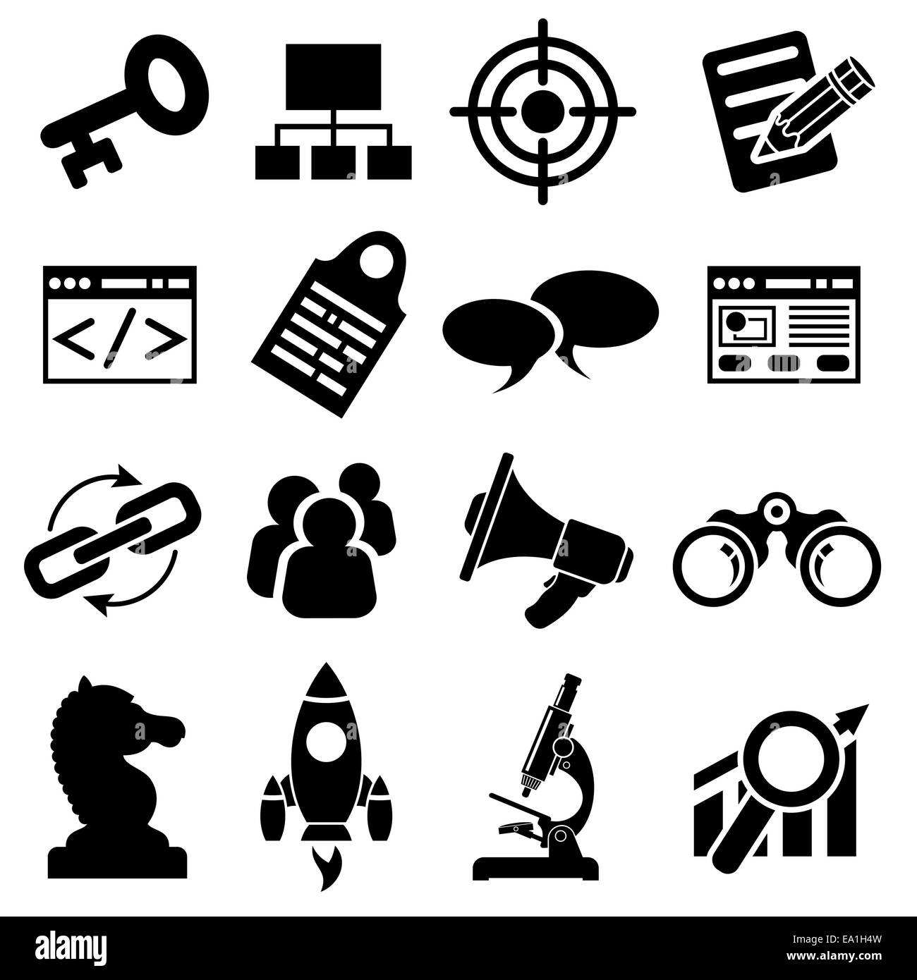 Search Engine Optimization (SEO) Icon Set. isolated on white background ...